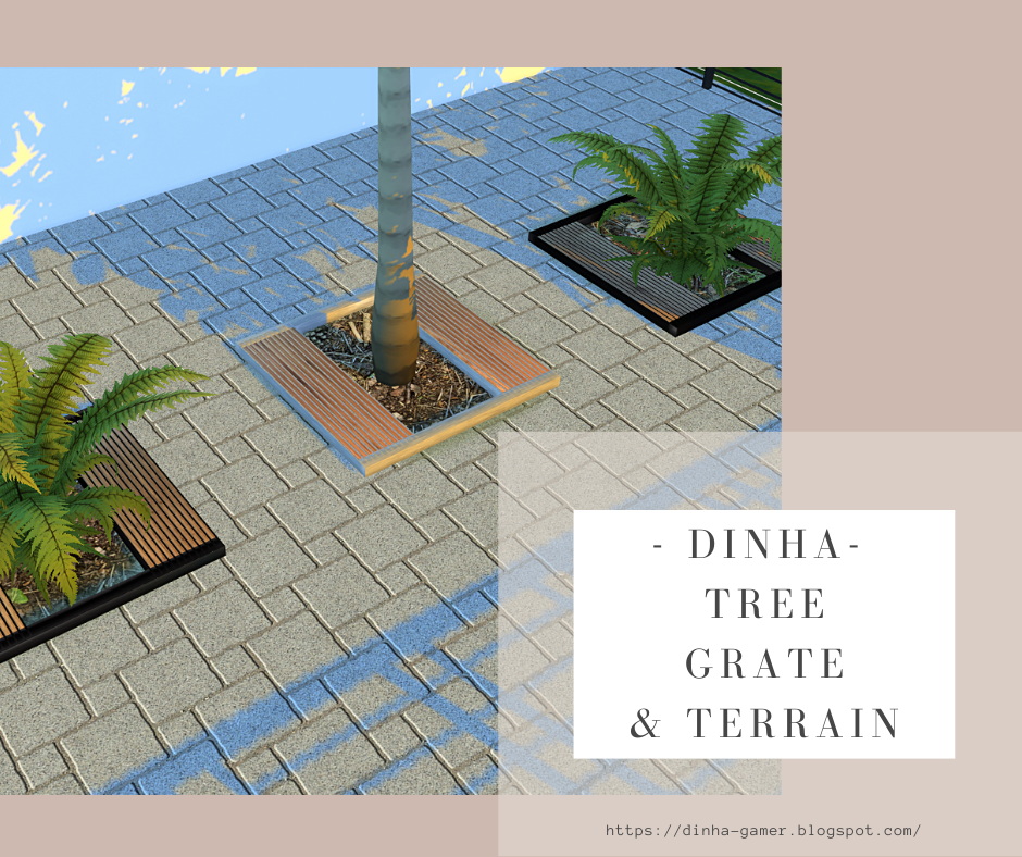 Tree Grate and 6 Terrain Paint from Dinha Gamer • Sims 4 Downloads