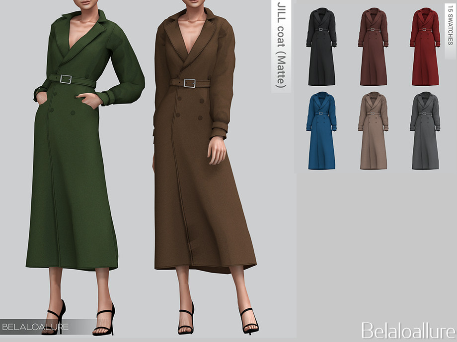 Belaloallure Jill coat by belal1997 from TSR • Sims 4 Downloads