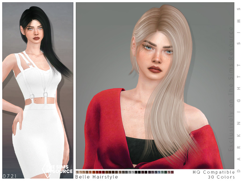 Belle Hair by DarkNighTt from TSR • Sims 4 Downloads