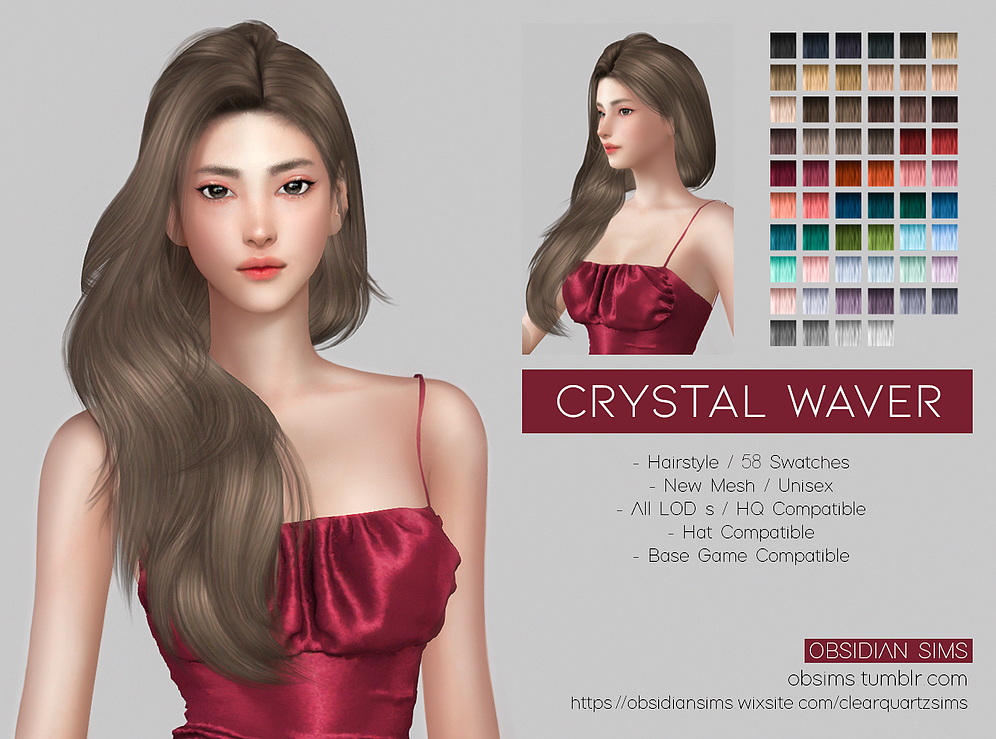 CRYSTAL WAVER HAIR from Obsidian Sims • Sims 4 Downloads