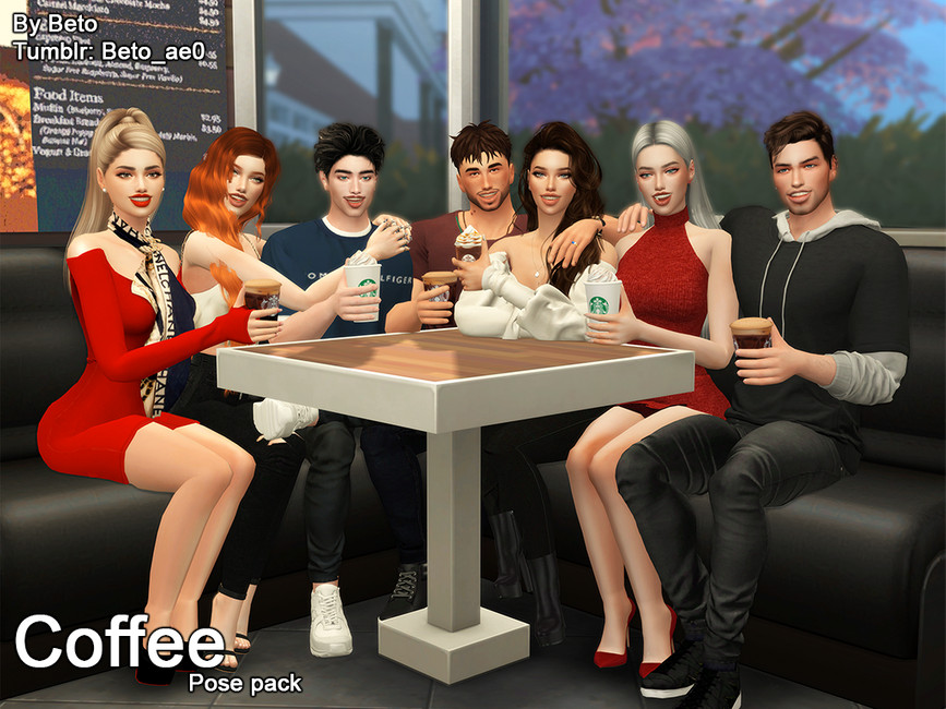 Coffee Pose pack by Beto_ae0 from TSR • Sims 4 Downloads