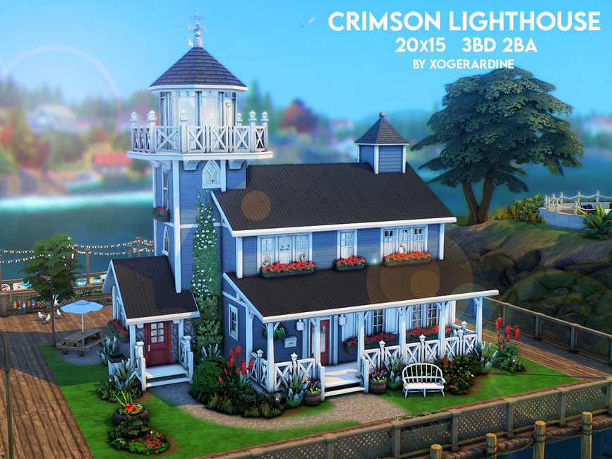 Crimson Lighthouse by xogerardine from TSR • Sims 4 Downloads