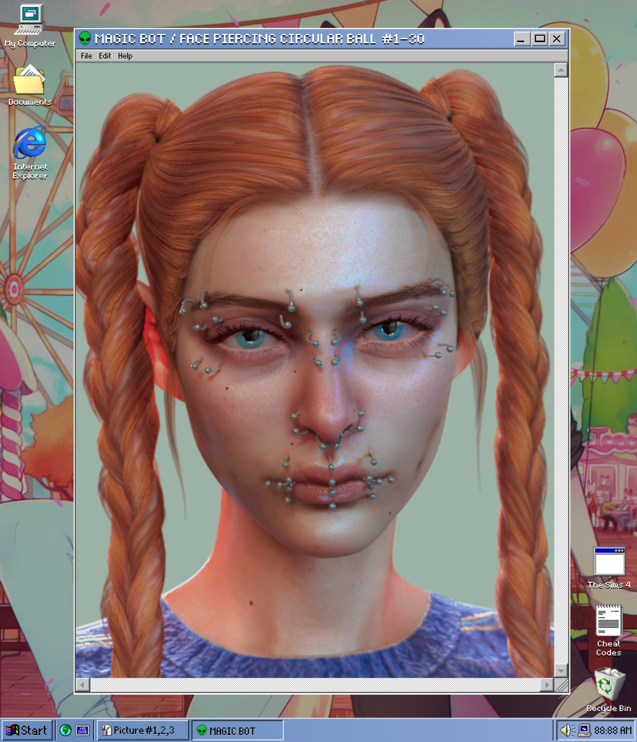 Face Piercing Circular Ball from Magic Bot • Sims 4 Downloads