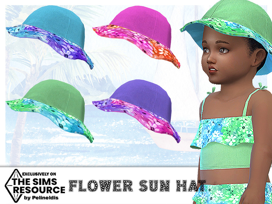 Flower Sun Hat by Pelineldis from TSR • Sims 4 Downloads