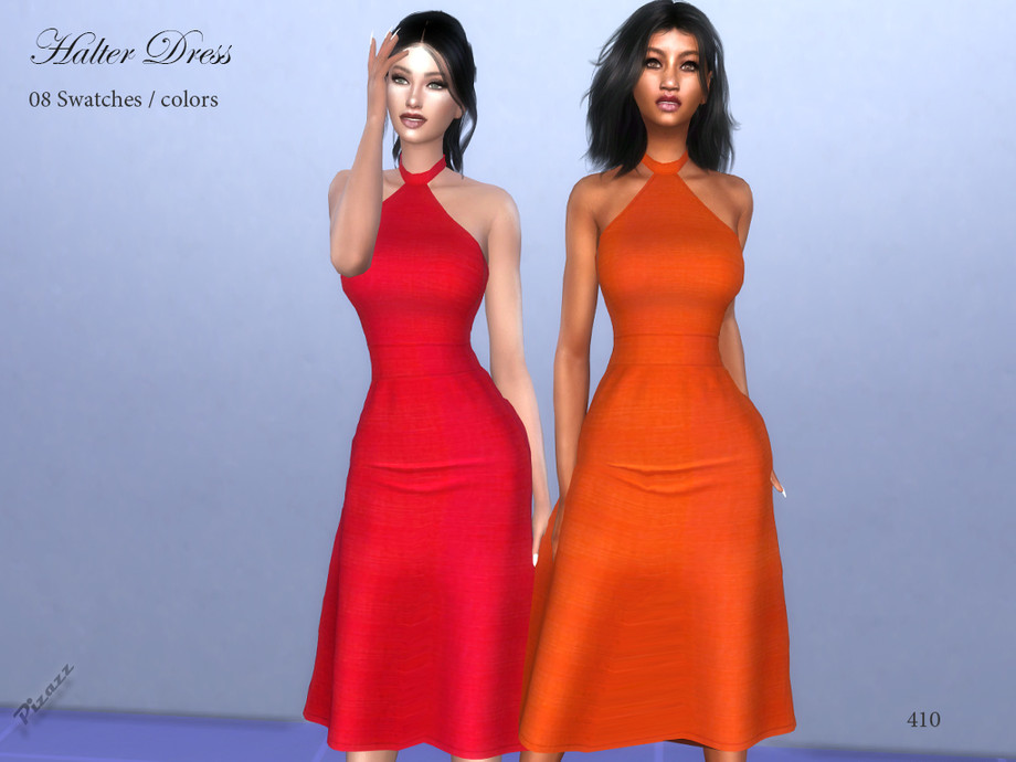 Halter Dress by pizazz from TSR • Sims 4 Downloads