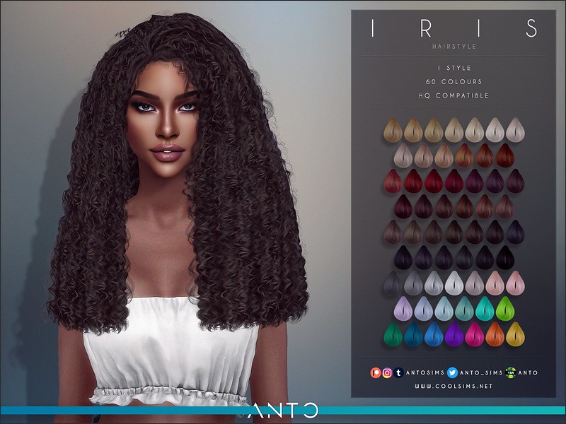 Iris Hair by Anto from TSR • Sims 4 Downloads