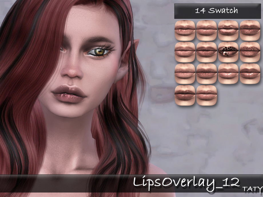 Lips Overlay 12 by tatygagg from TSR • Sims 4 Downloads