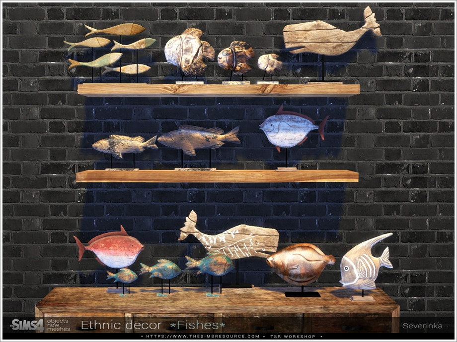 Ethnic decor *Fishes* by Severinka from TSR • Sims 4 Downloads
