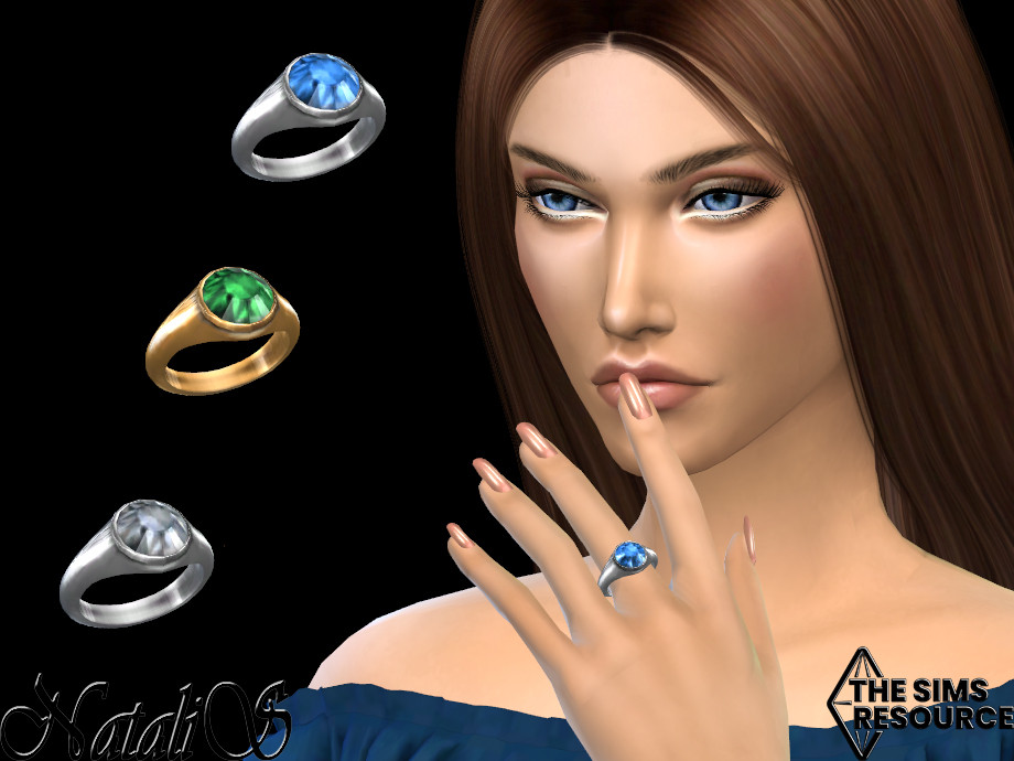 Statement gem signet ring by NataliS from TSR • Sims 4 Downloads