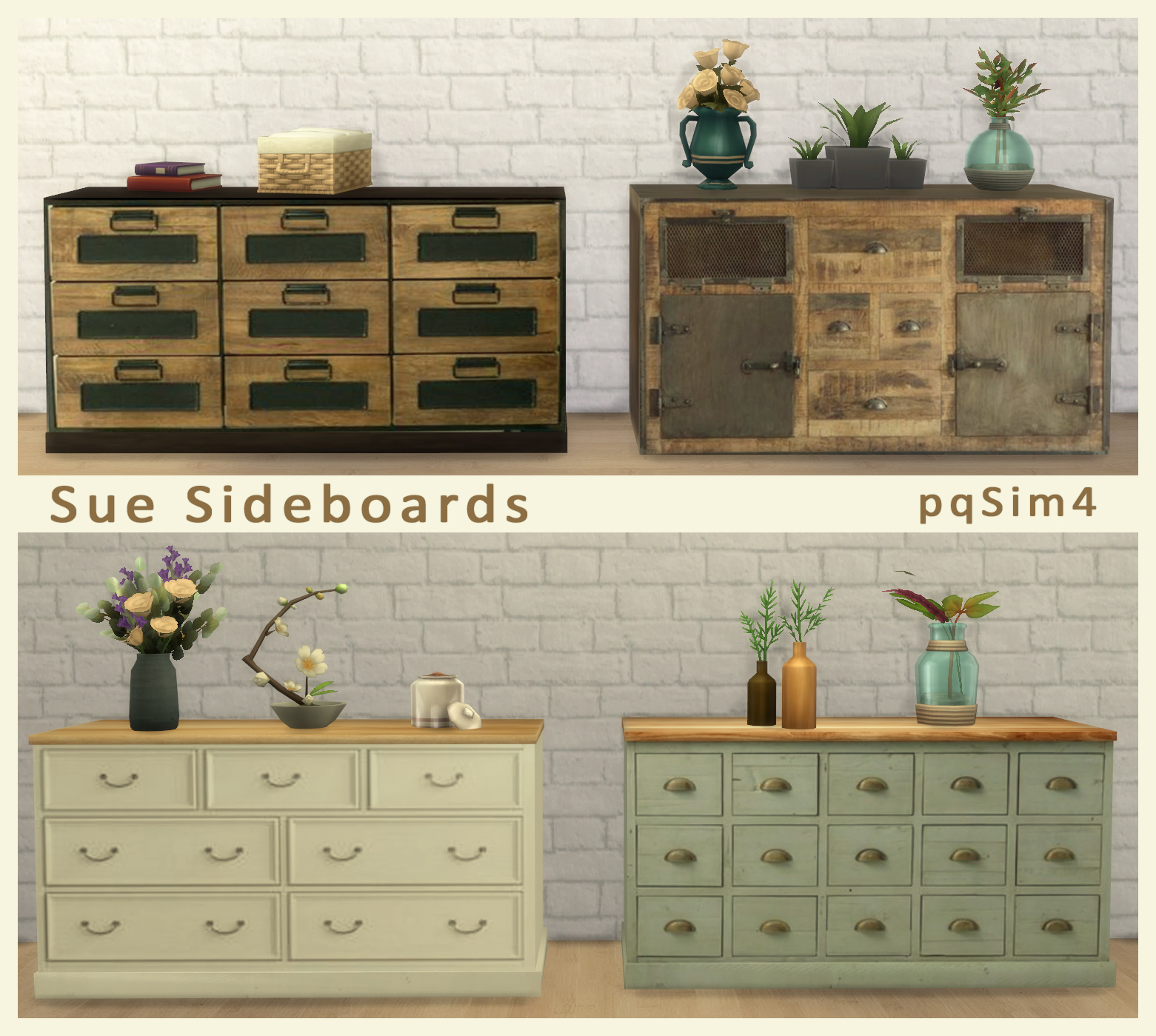 Sue Sideboards from PQSims4 • Sims 4 Downloads