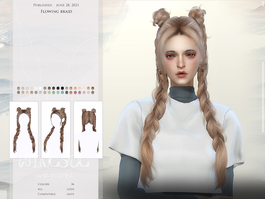 TO0718-Playful braid Hair by wingssims from TSR • Sims 4 Downloads