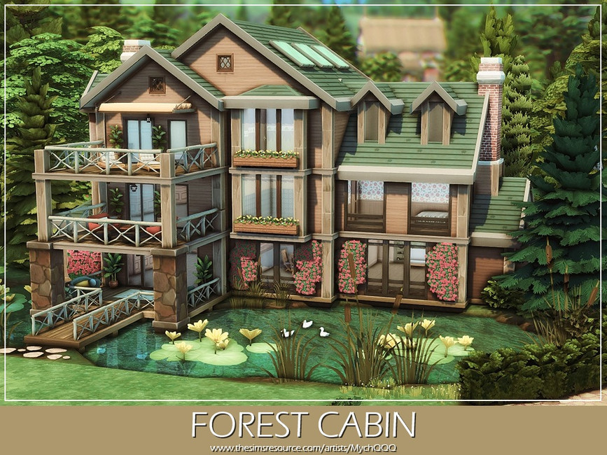 Forest Cabin by MychQQQ from TSR • Sims 4 Downloads