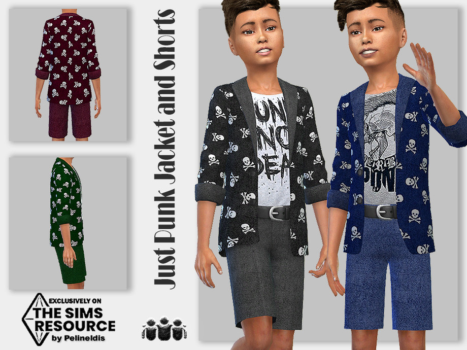 Just Punk Jacket and Shorts by Pelineldis from TSR • Sims 4 Downloads