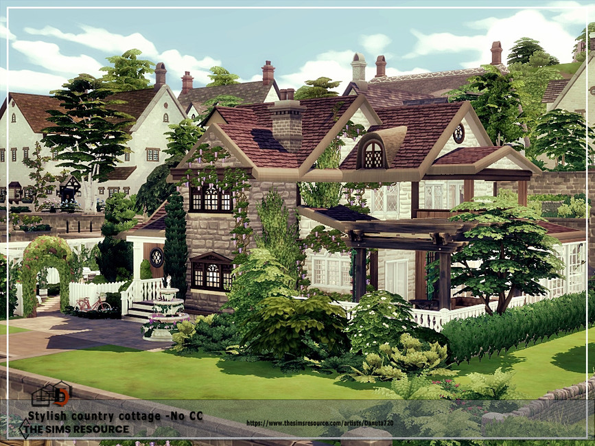 Stylish country cottage by Danuta720 from TSR • Sims 4 Downloads