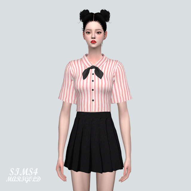 WW 2 S Ribbon Blouse V2 from SIMS4 Marigold • Sims 4 Downloads