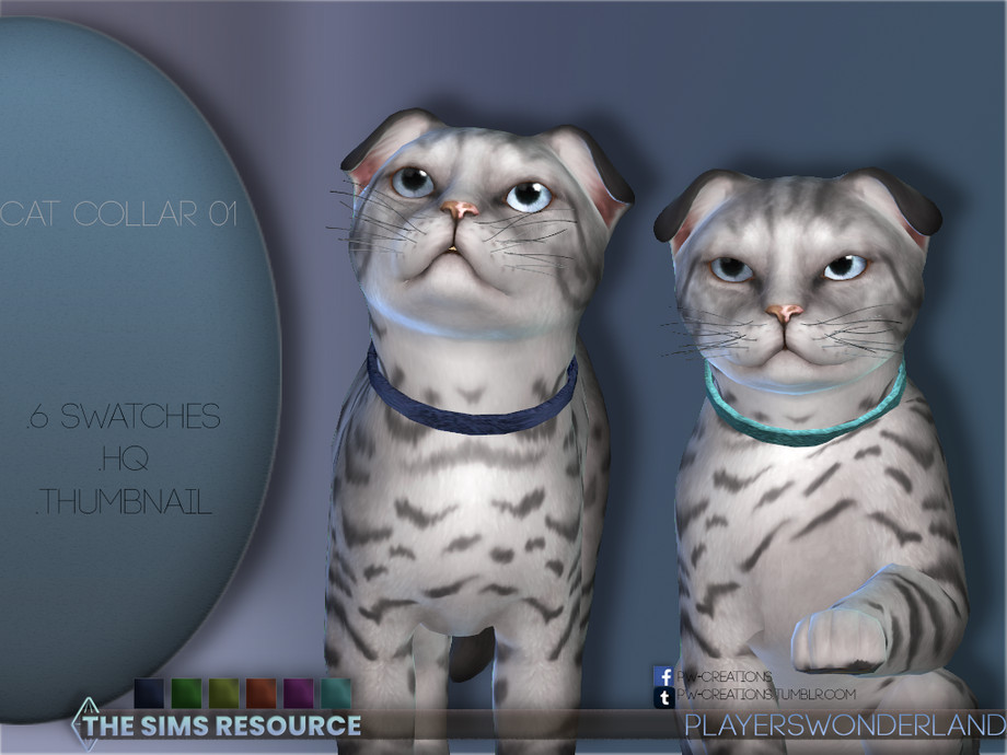Cat Collar 01 by PlayersWonderland from TSR • Sims 4 Downloads