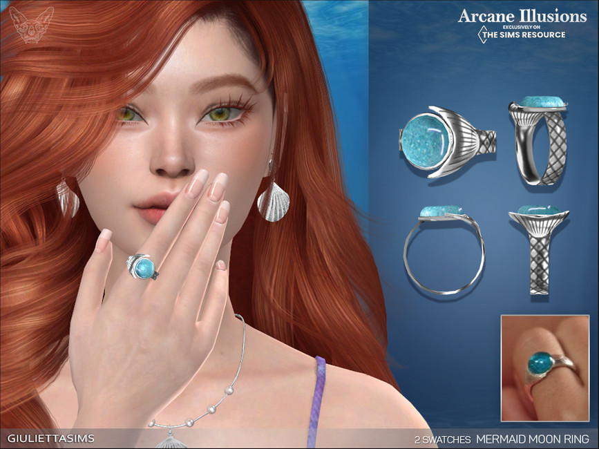 Arcane Illusions - Mermaid Moon Ring by feyona from TSR • Sims 4 Downloads