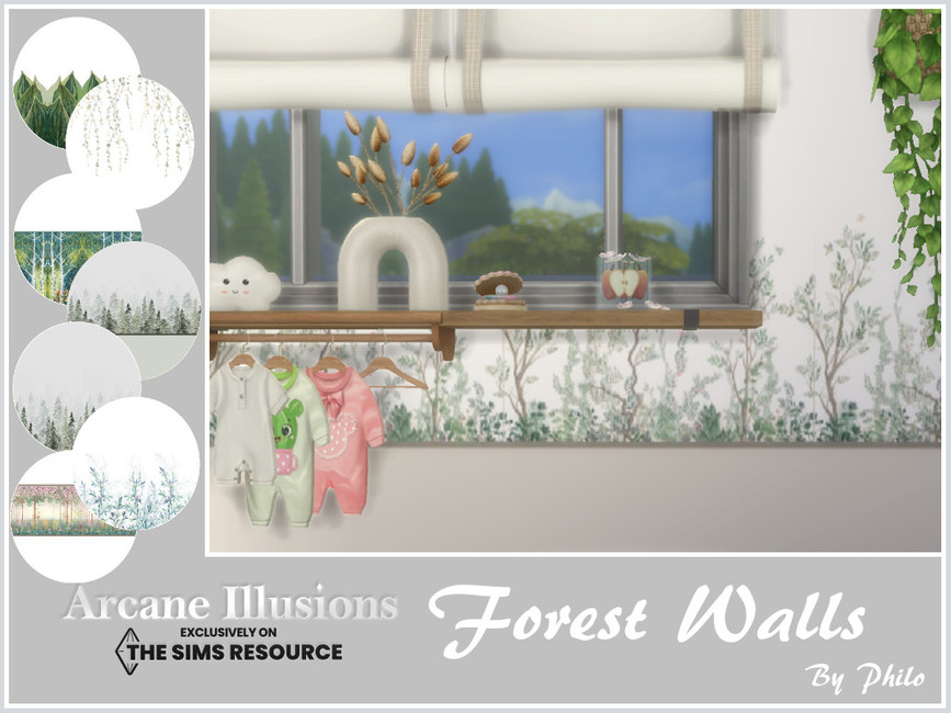 Arcane Illusions Forest Walls by philo from TSR • Sims 4 Downloads