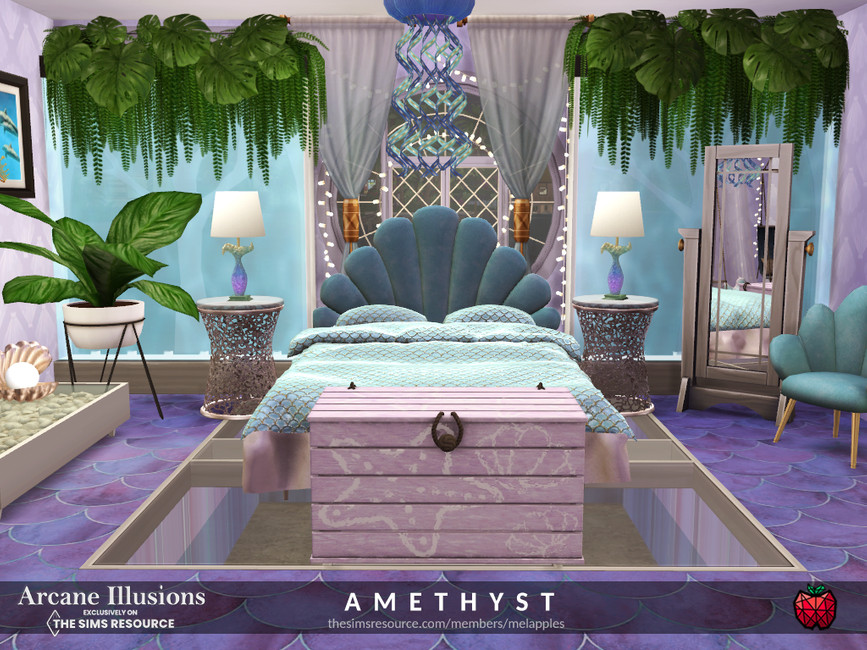 Arcane Illusions - Amethyst bedroom by melapples from TSR • Sims 4 ...