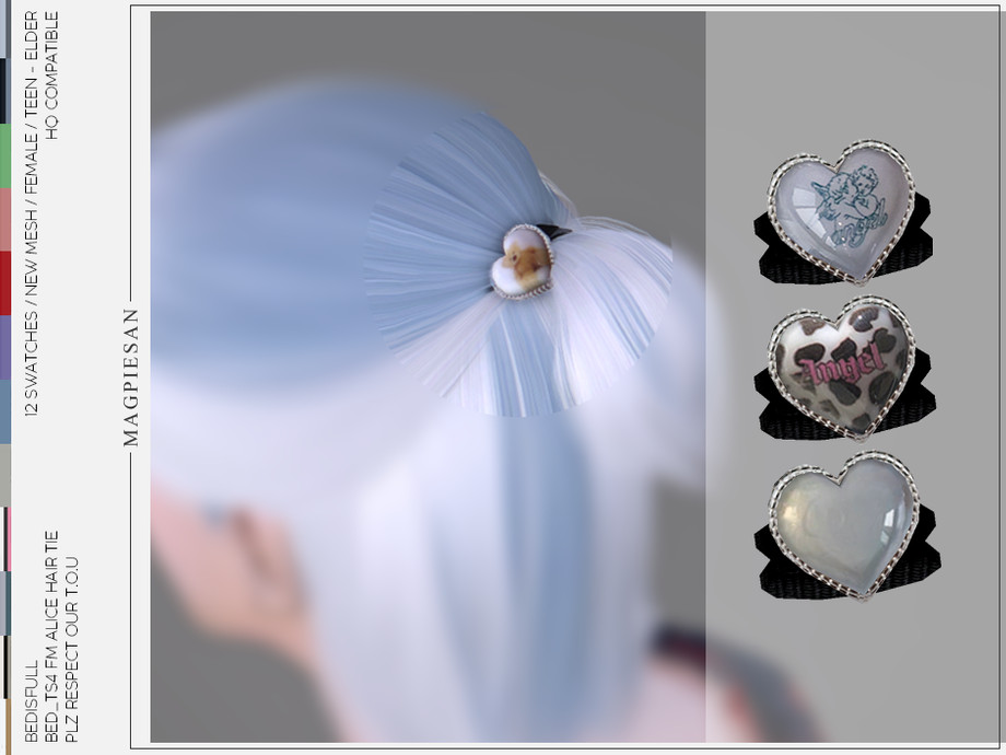 Alice Hair Tie by magpiesan from TSR • Sims 4 Downloads