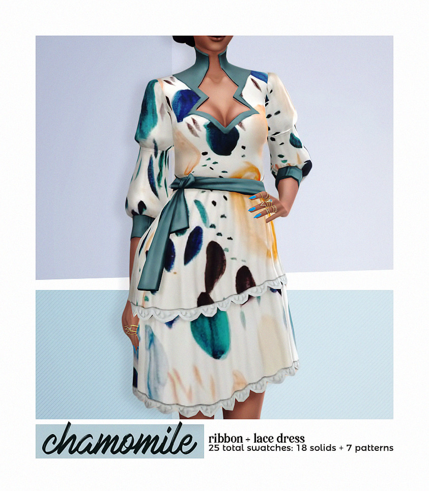 Chamomile Dress from Viiavi • Sims 4 Downloads