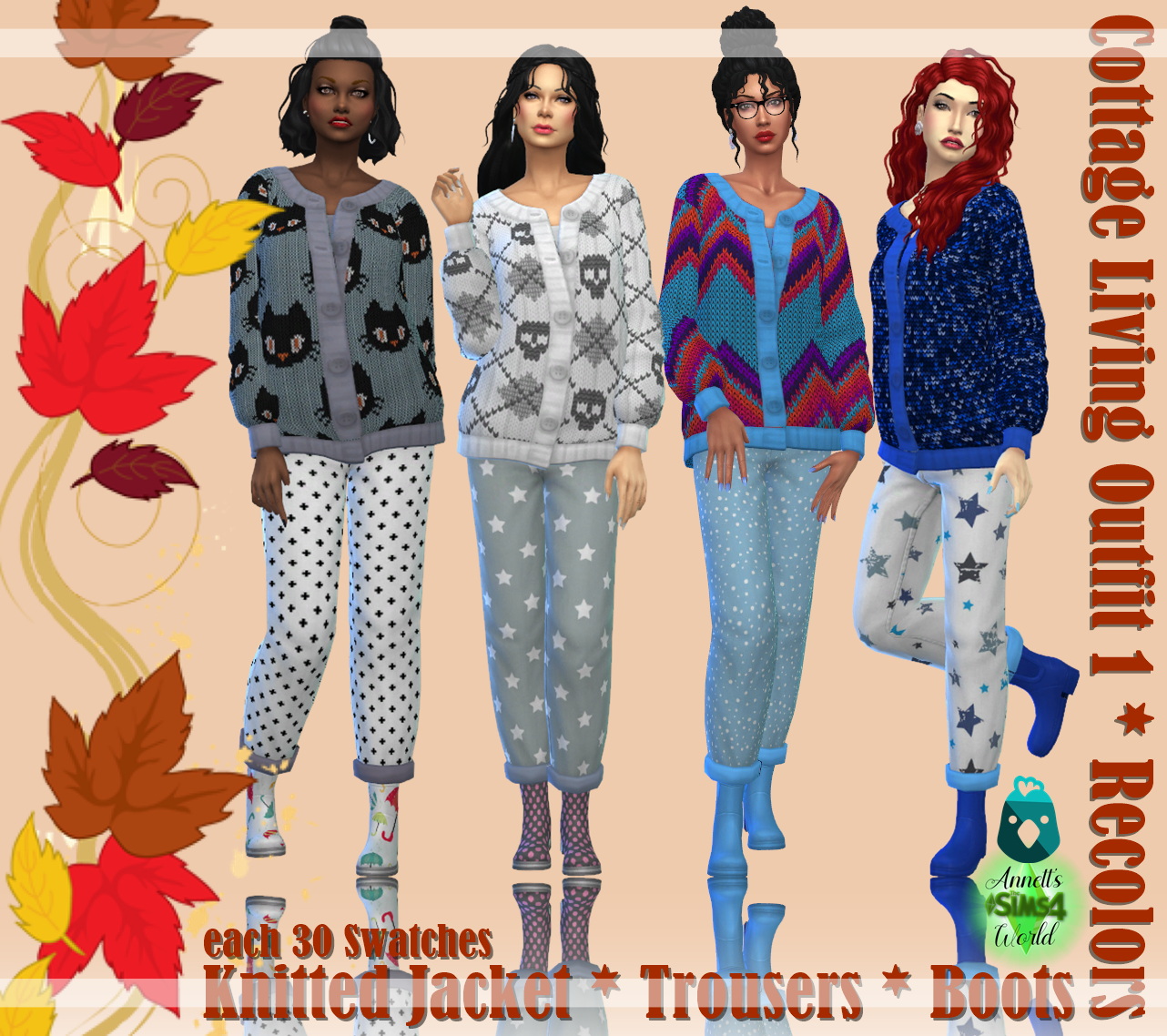 Cottage Living Outfit 1 Recolors from Annett`s Sims 4 Welt • Sims 4 ...