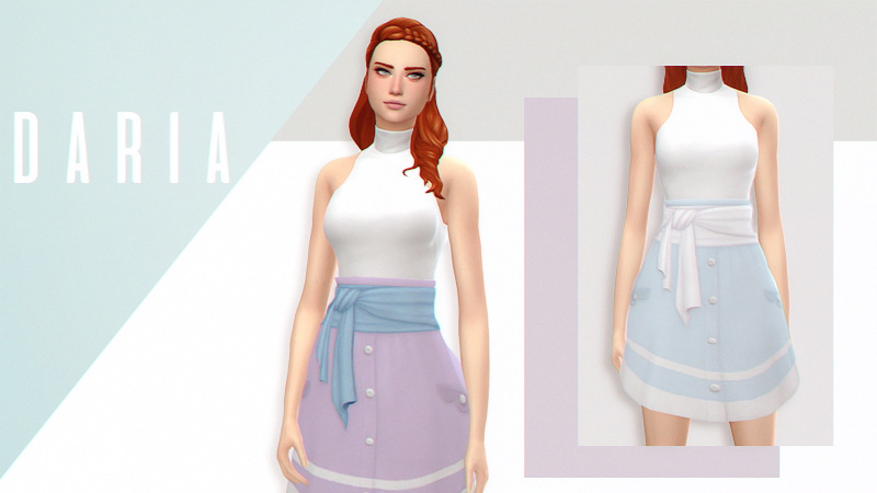 DARIA ribbon dress from Viiavi • Sims 4 Downloads