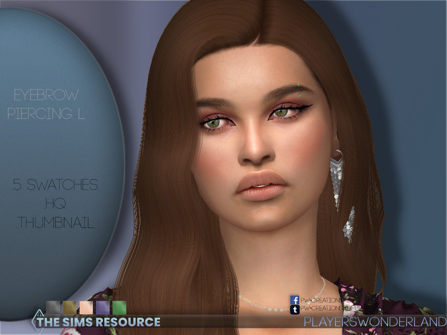Eyebrow Piercing L by PlayersWonderland from TSR • Sims 4 Downloads