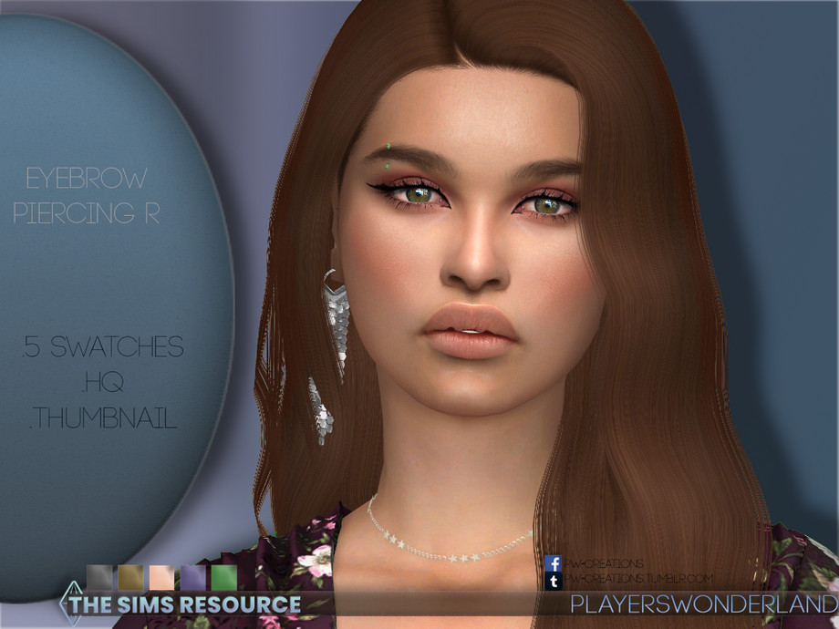 Eyebrow Piercing R by PlayersWonderland from TSR • Sims 4 Downloads
