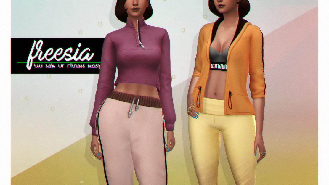 Freesia Fitness wear set from Viiavi • Sims 4 Downloads
