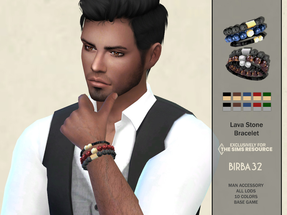 Lava Stone Bracelet by Birba32 from TSR • Sims 4 Downloads