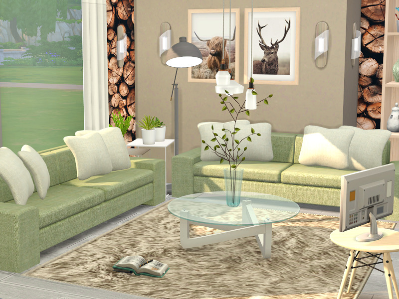 Living Room / Green Forest by Flubs79 from TSR • Sims 4 Downloads