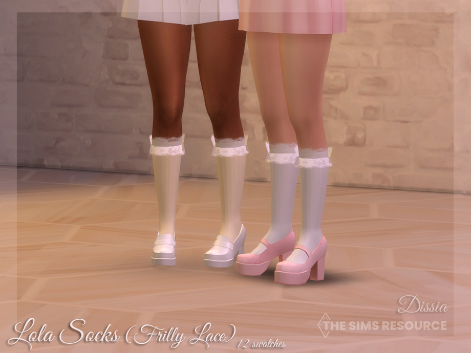Lola Socks with Lace by Dissia from TSR • Sims 4 Downloads
