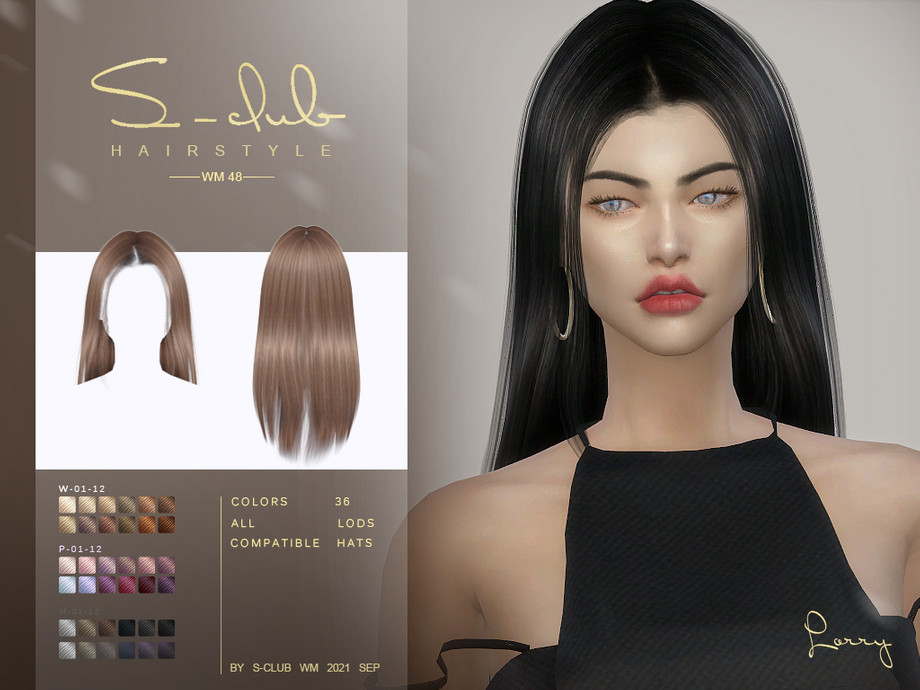 Long Straight Hair (Lorry) by S-Club from TSR • Sims 4 Downloads