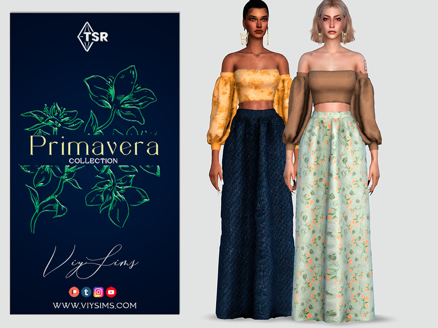 Primavera Collection skirt for floral set by Viy Sims from TSR • Sims 4 ...