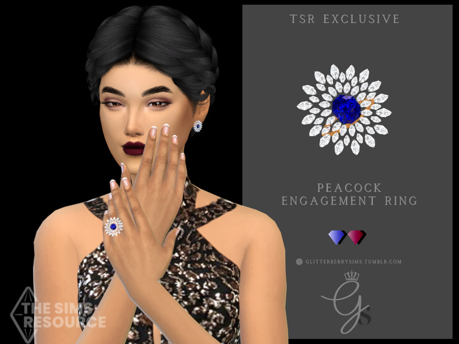 Peacock Engagement Ring by Glitterberryfly from TSR • Sims 4 Downloads