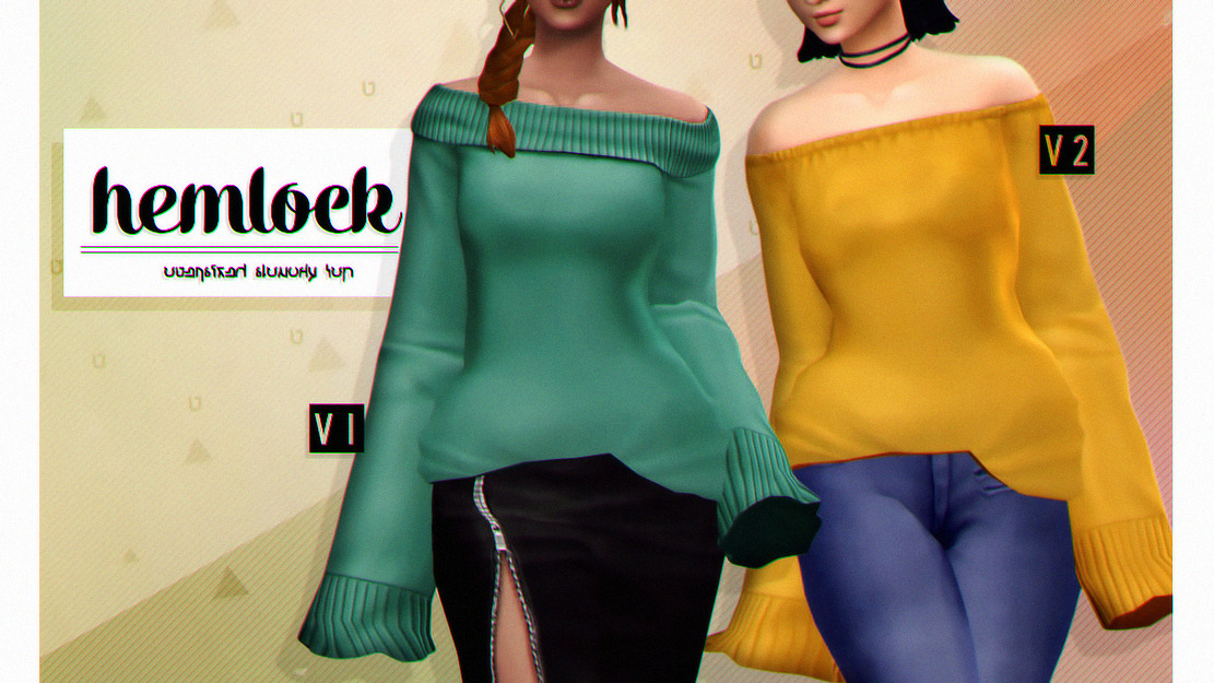 Oversized tucked sweater from Viiavi • Sims 4 Downloads