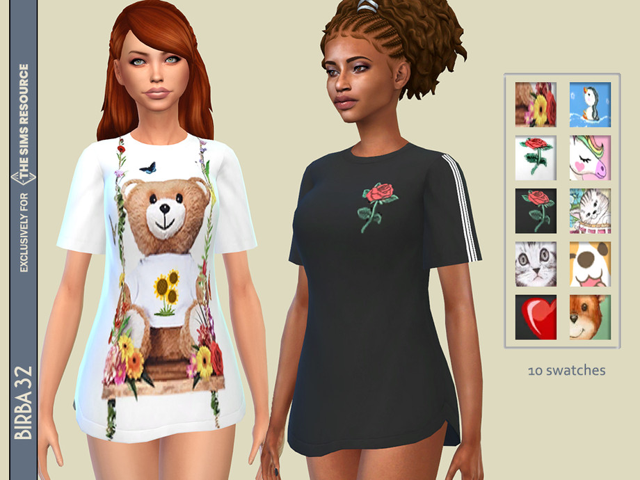 Wide T-shirt by Birba32 from TSR • Sims 4 Downloads