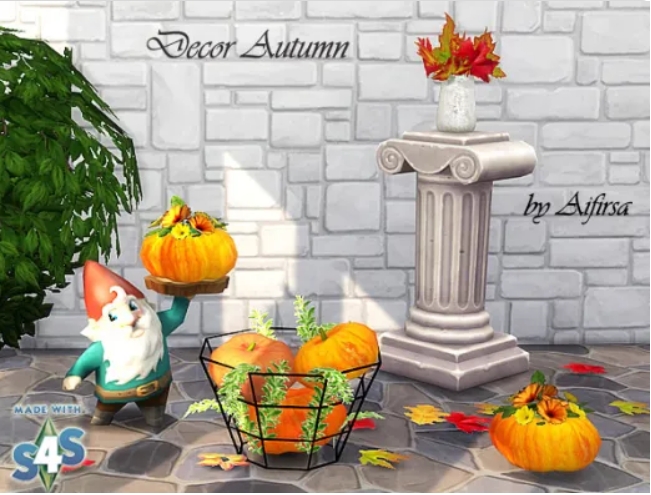 Decor set Autumn from Aifirsa Sims • Sims 4 Downloads