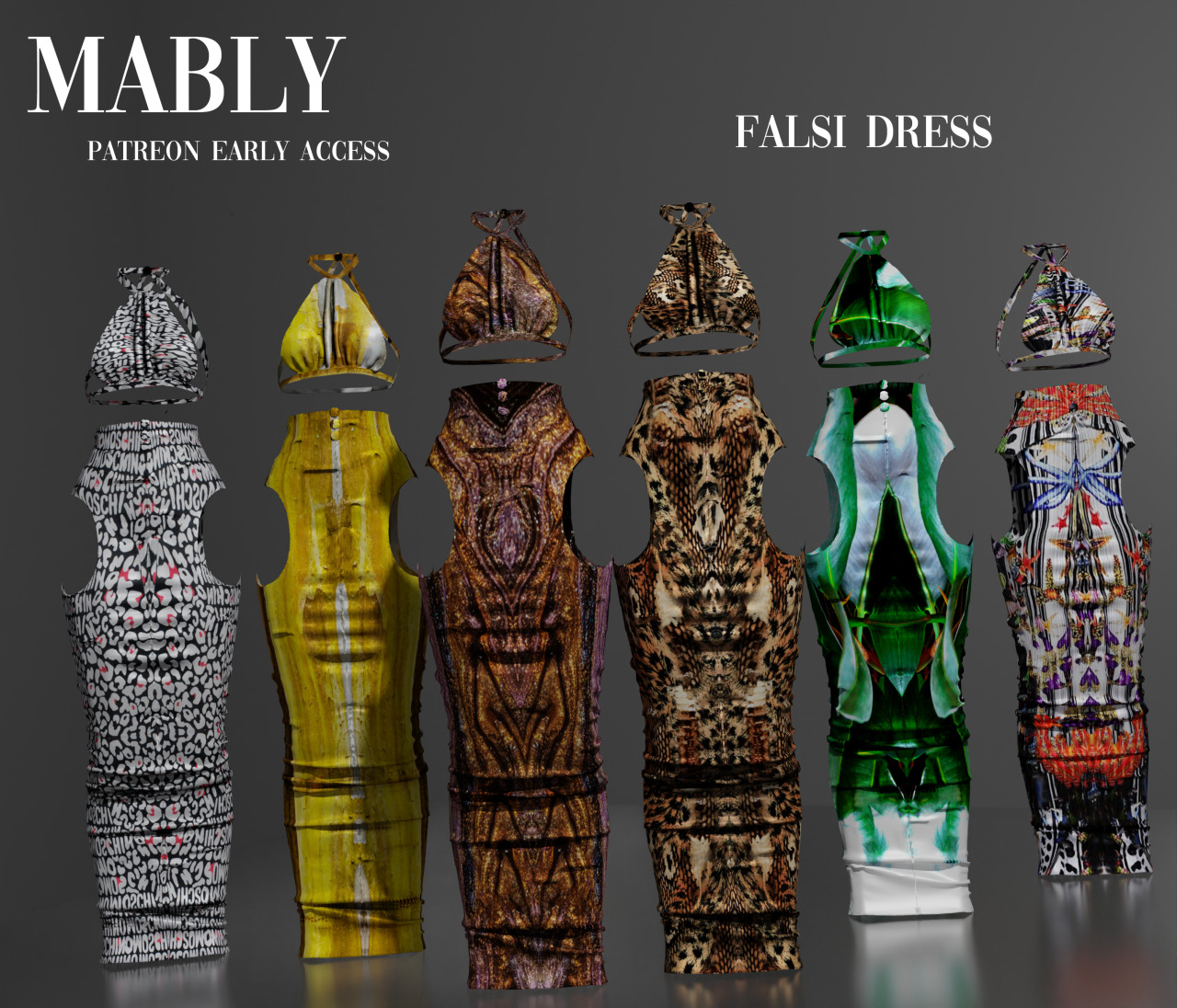 Falsi, Tully and Megan Dresses from Mably Store • Sims 4 Downloads