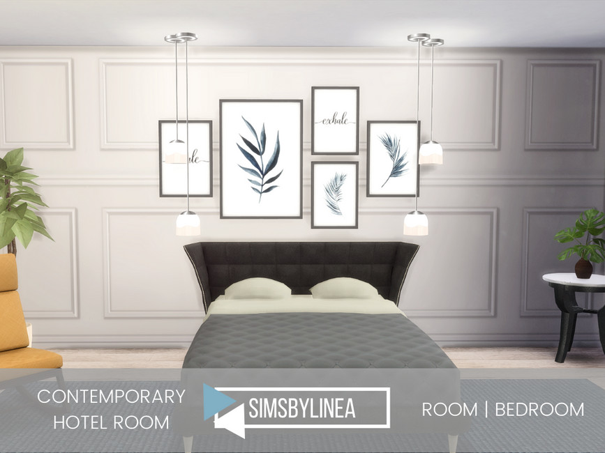 Contemporary Hotel Room by SIMSBYLINEA from TSR • Sims 4 Downloads
