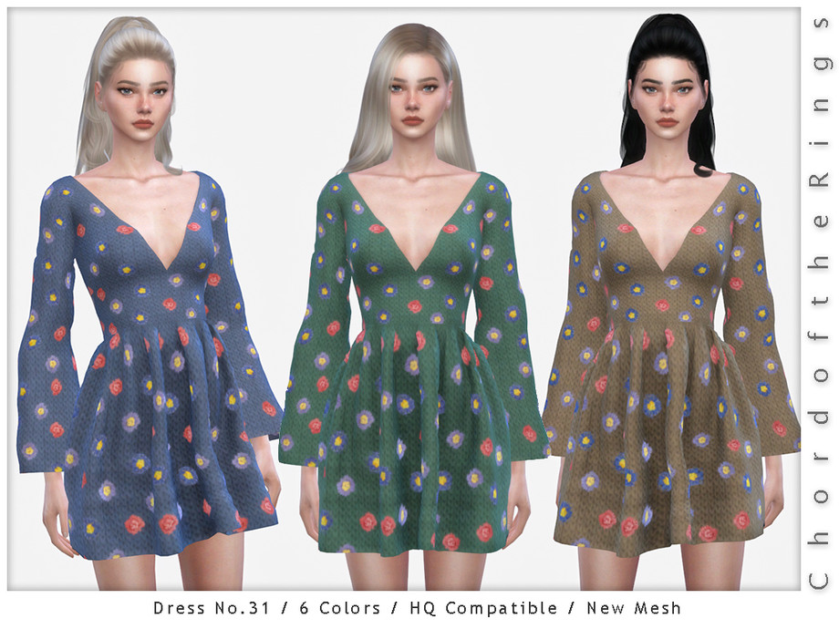 Dress No.31 by ChordoftheRings from TSR • Sims 4 Downloads