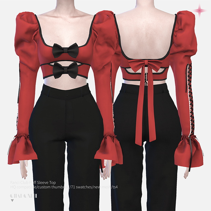 Puff Sleeve Top from Charonlee • Sims 4 Downloads