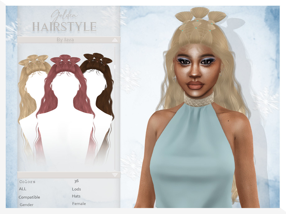 Golden (Hairstyle) by JavaSims from TSR • Sims 4 Downloads