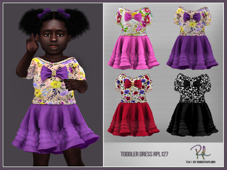 Toddler Dress RPL127 by RobertaPLobo from TSR • Sims 4 Downloads