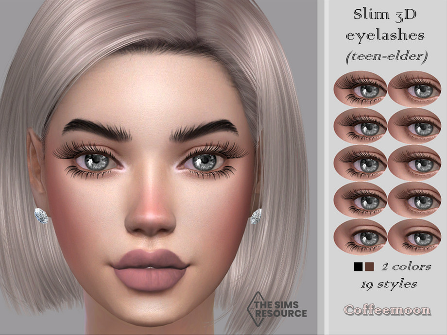 Slim 3D eyelashes by coffeemoon from TSR • Sims 4 Downloads