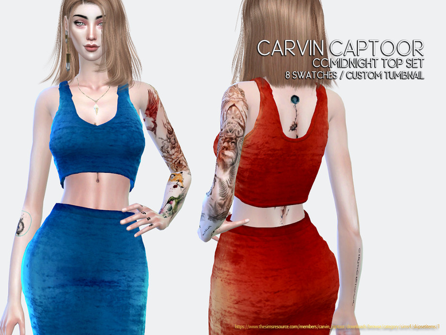 MIDNIGHT TOP SET by carvin captoor from TSR • Sims 4 Downloads
