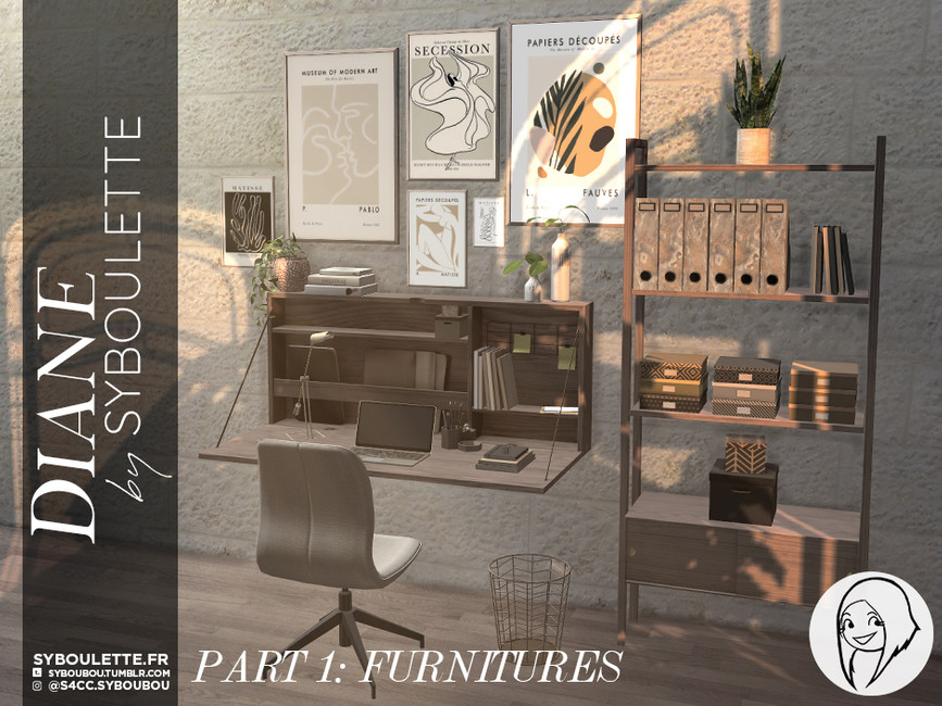 Diane set - Part 1: Furnitures by Syboubou from TSR • Sims 4 Downloads