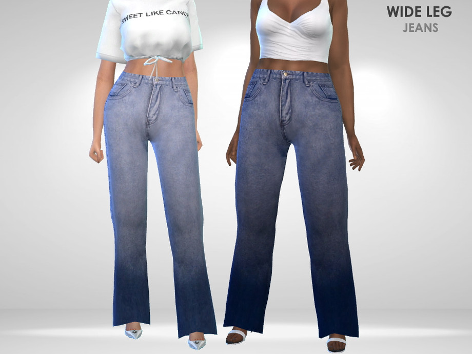 Wide Leg Jeans by Puresim from TSR • Sims 4 Downloads