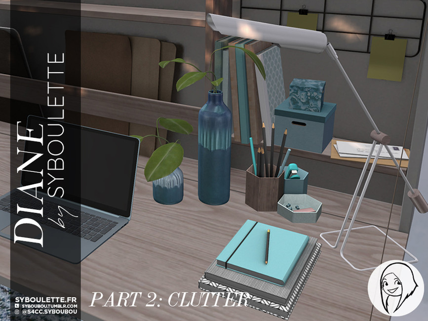 Diane set - Part 2: Clutter by Syboubou from TSR • Sims 4 Downloads